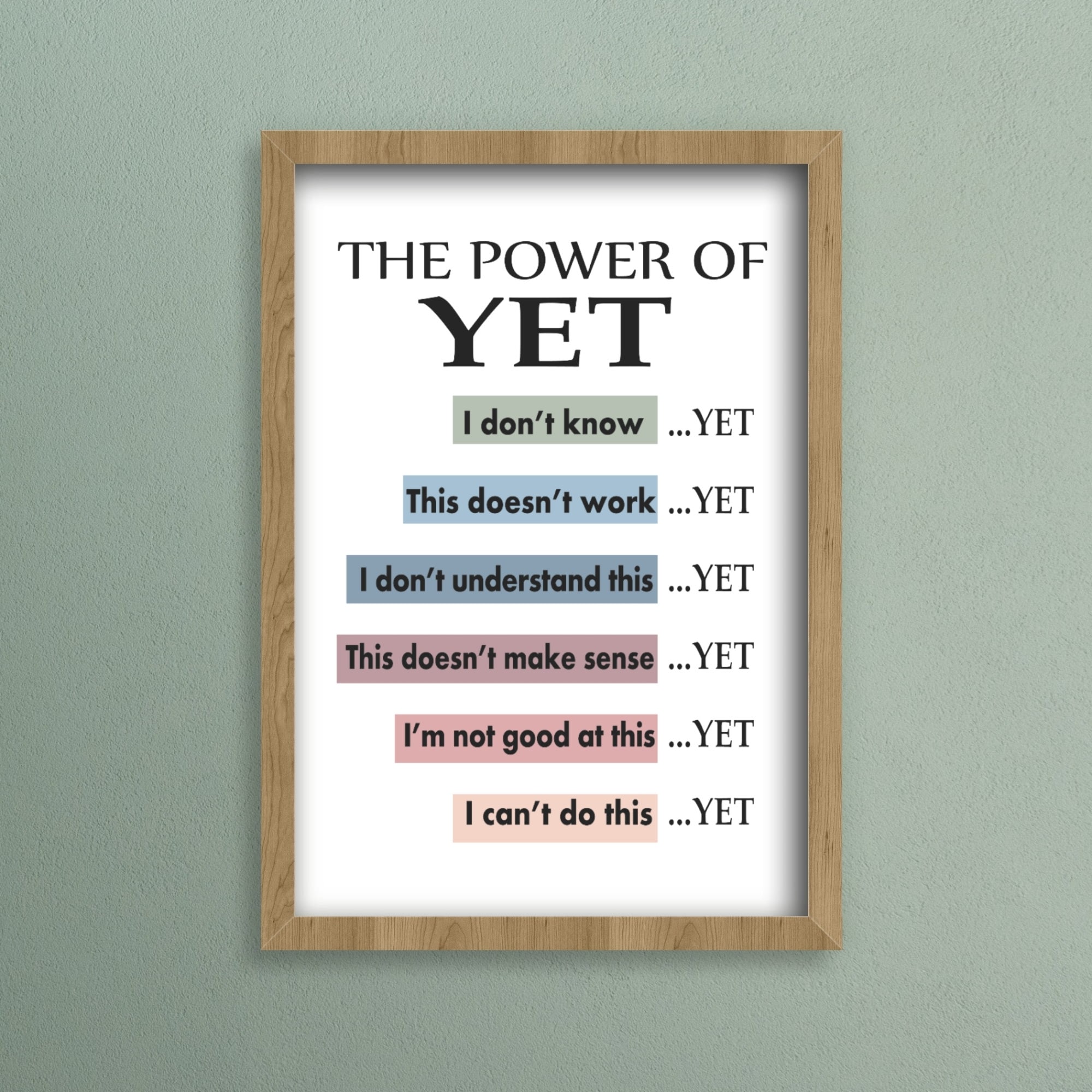 The Power of yet Poster Therapy Office Decor DBT Poster Growth Mindset ...