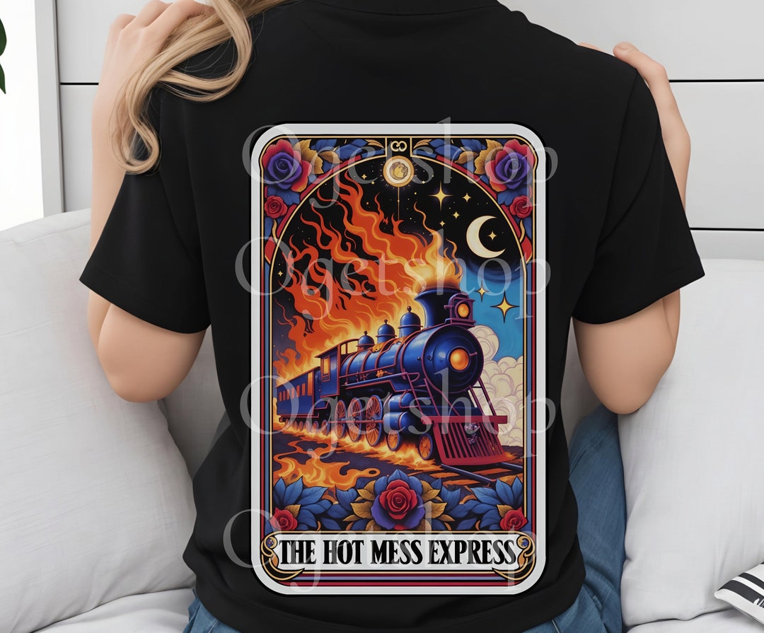Hot Mess Express Tarot Card PNG, Funny Quote Mom Sublimation Design ...