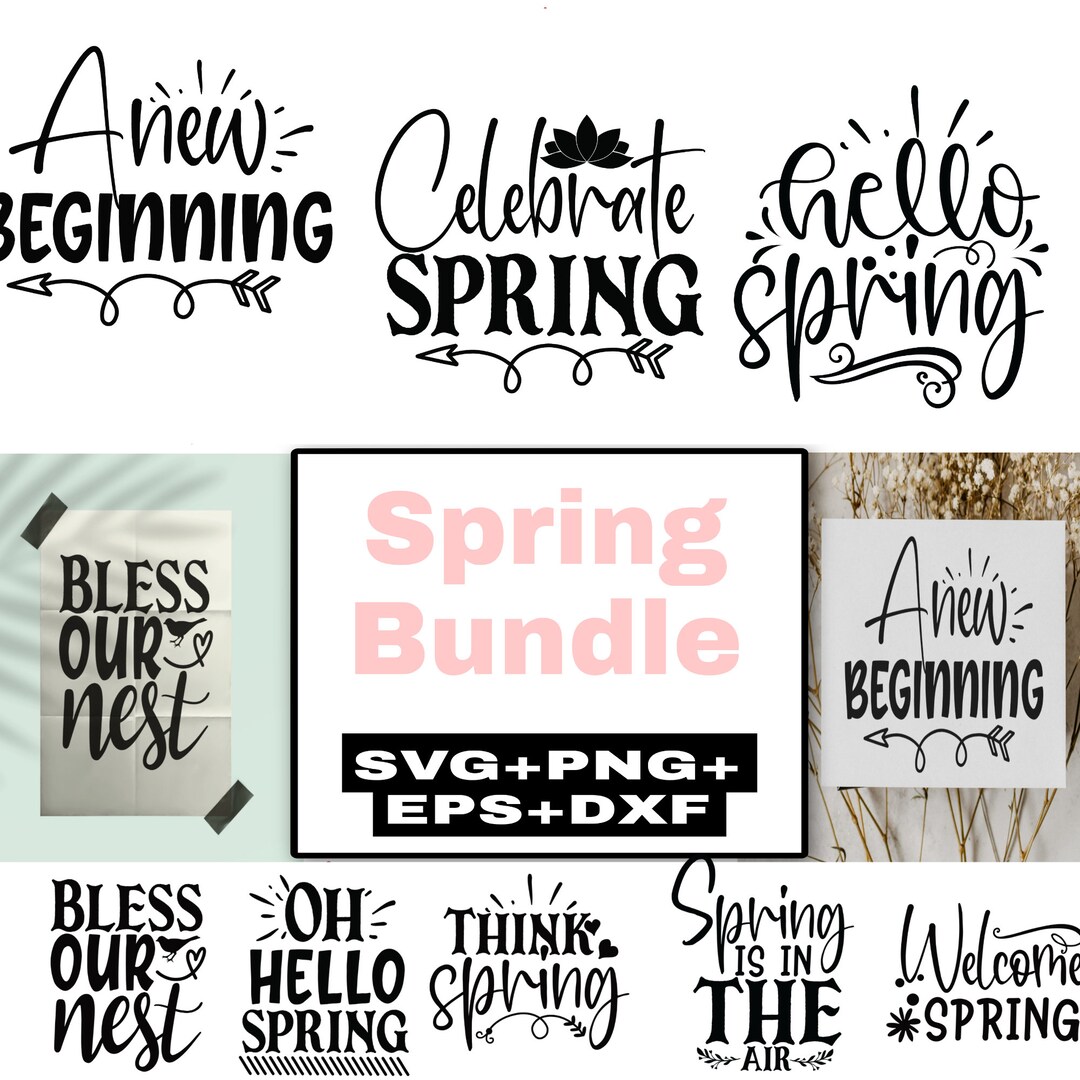 Spring Svg Bundle, Spring Shirt Svg, Hello Spring Svg, Spring Svg Quote ...