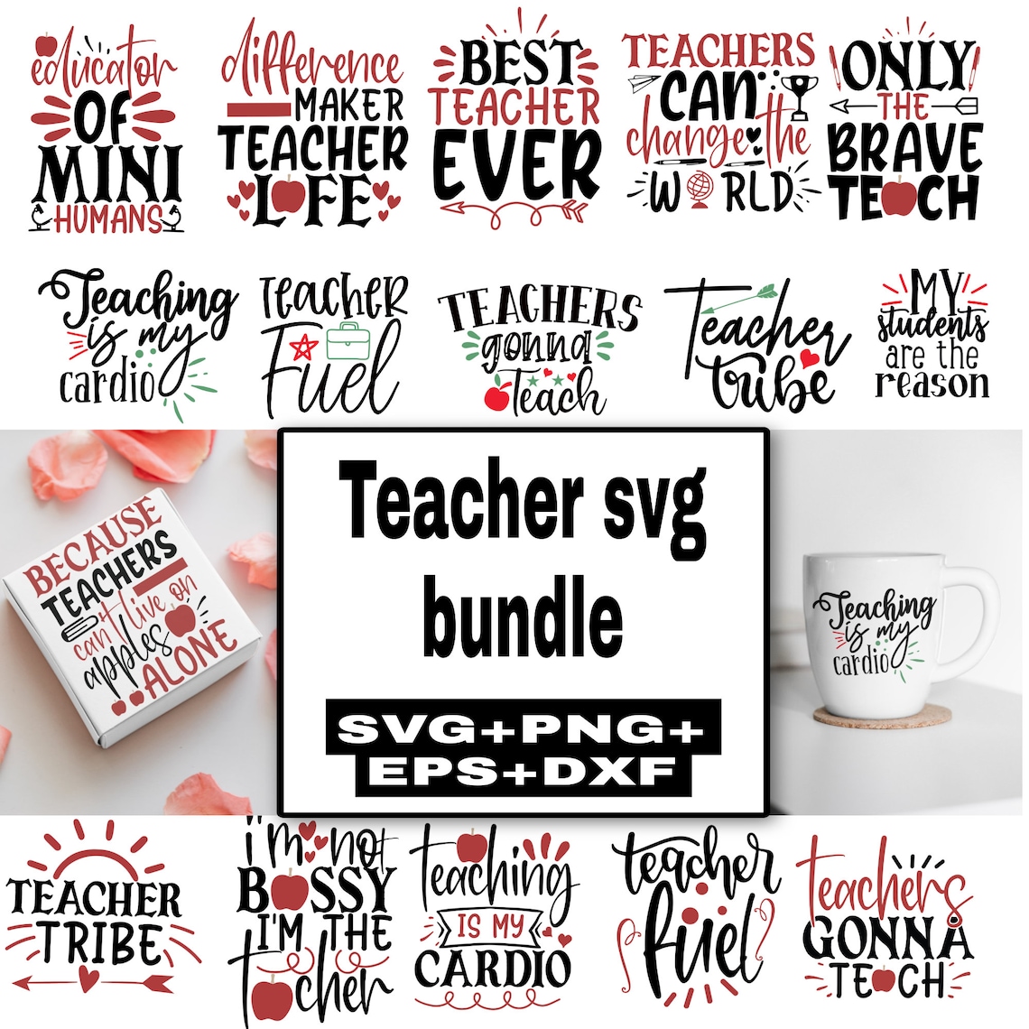 Teacher Svg Bundle, Teacher Png, Teacher Quote Svg, Teacher Svg, School ...