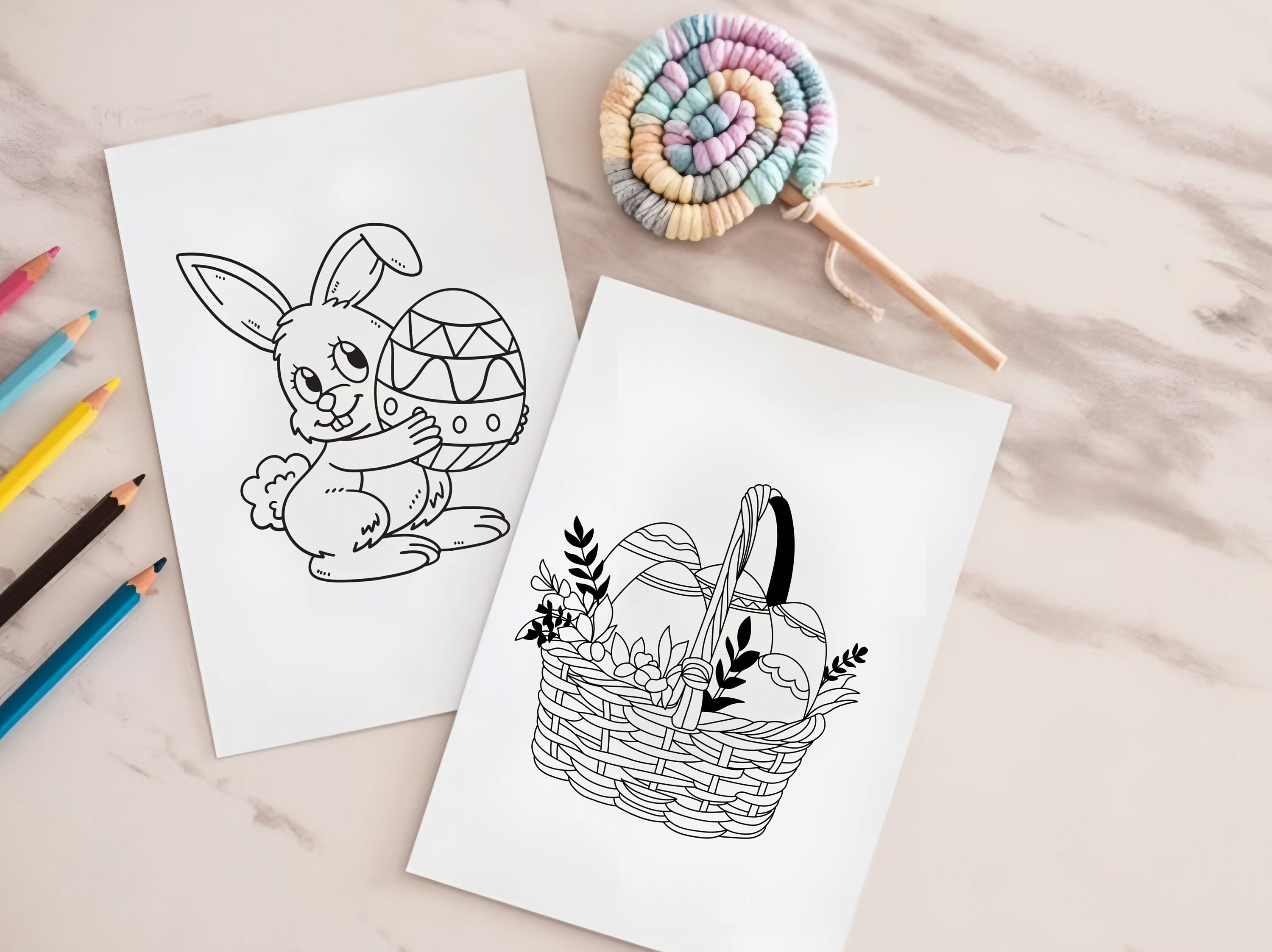 Easter Coloring Page Bundle Coloring Pages, Holiday Coloring Page ...