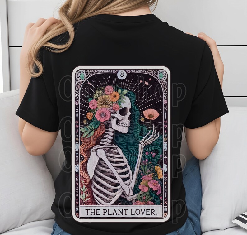 Tarot Card PNG the Plant Lover , Skeleton Sublimation Design, Funny Plant Lady Gardener Skull ...
