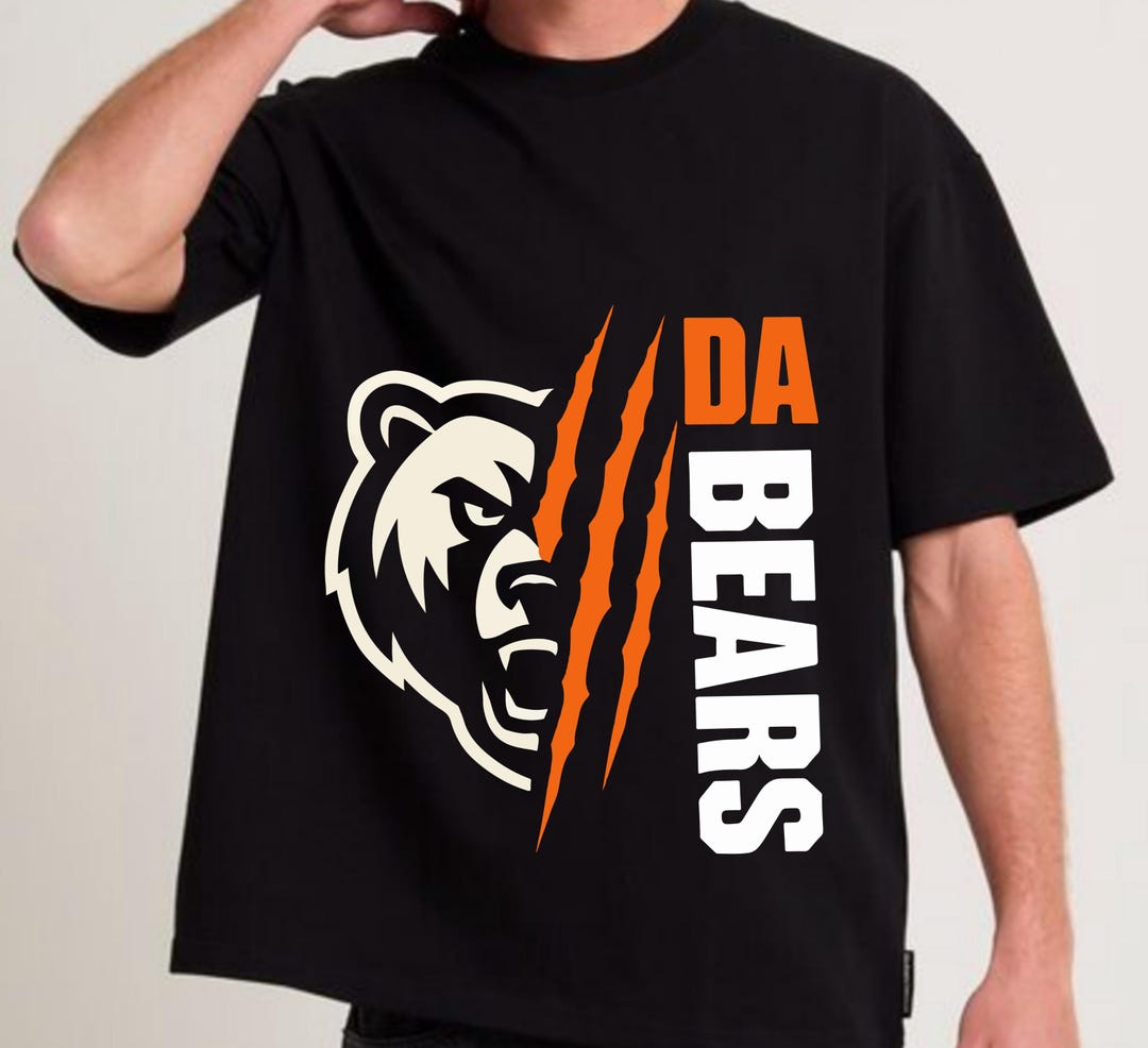 DA BEAR Split Bear Face PNG Chicago Style Sports Fan Shirt Design ...