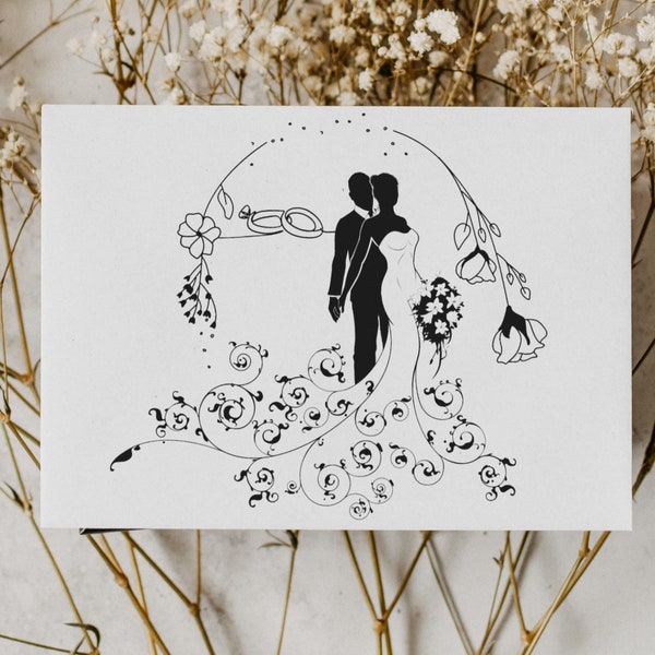 Plotter file coppia di sposi svg - Etsy Italia