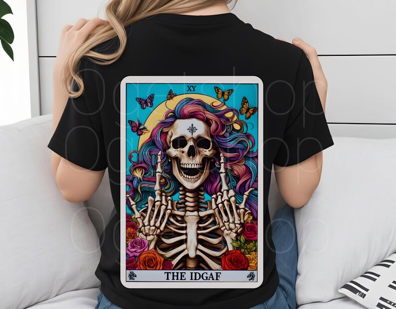 Tarot Card PNG the IDGAF Funny Tarot Card, Sarcastic Sweary Skeleton ...