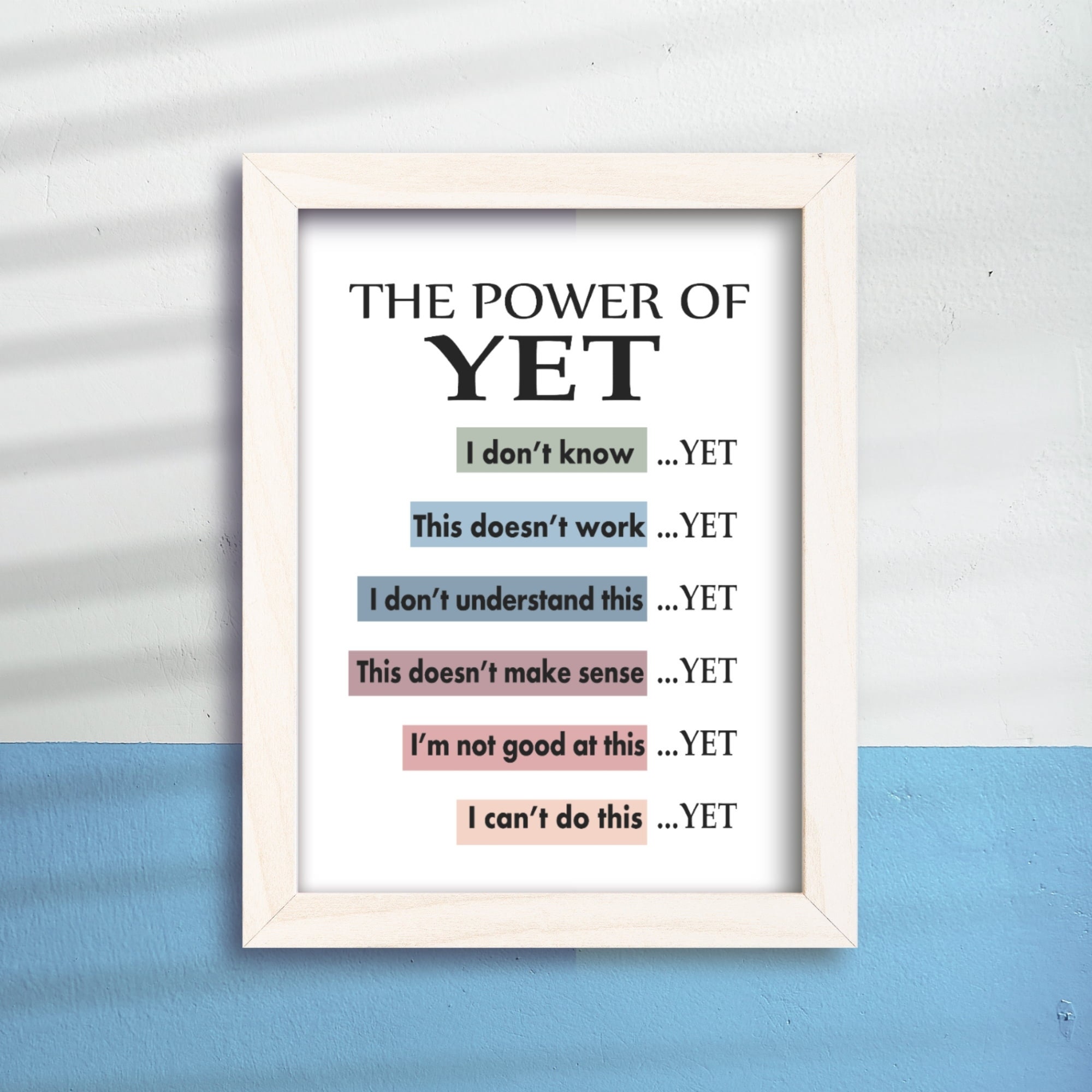 The Power of yet Poster Therapy Office Decor DBT Poster Growth Mindset ...