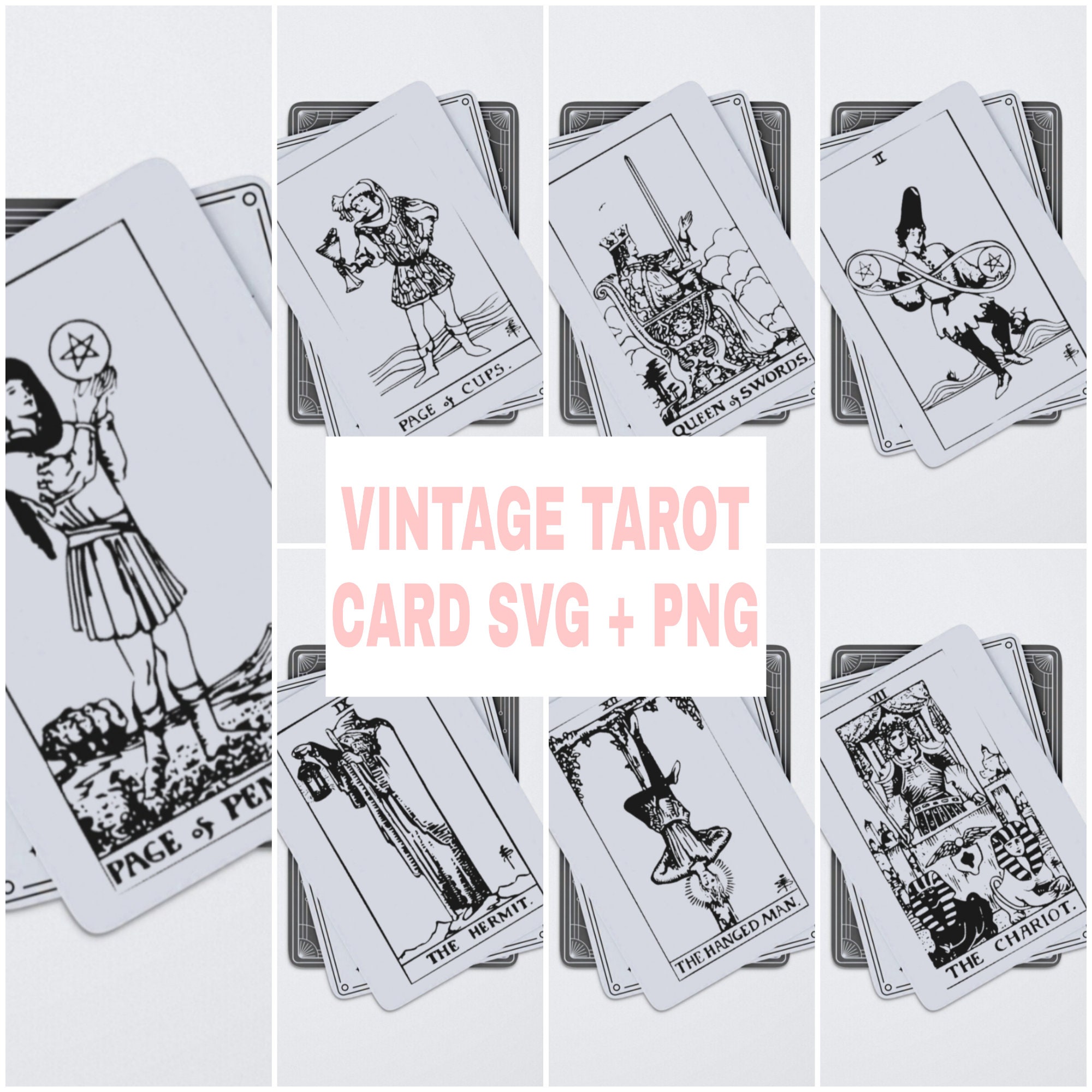 Tarot Card Svg, Tarot Svg Bundle, Playing Card Svg, Full Set Rider ...