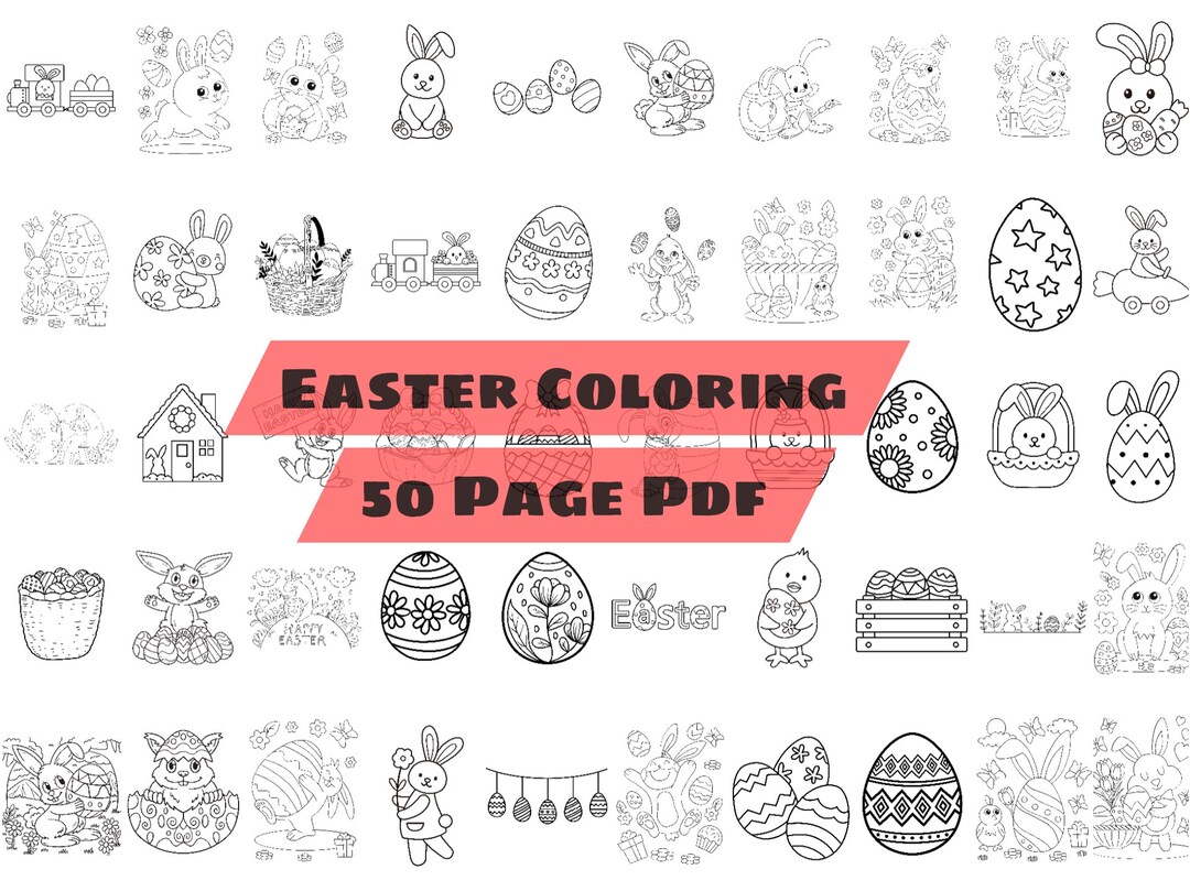 Easter Coloring Page Bundle Coloring Pages, Holiday Coloring Page ...