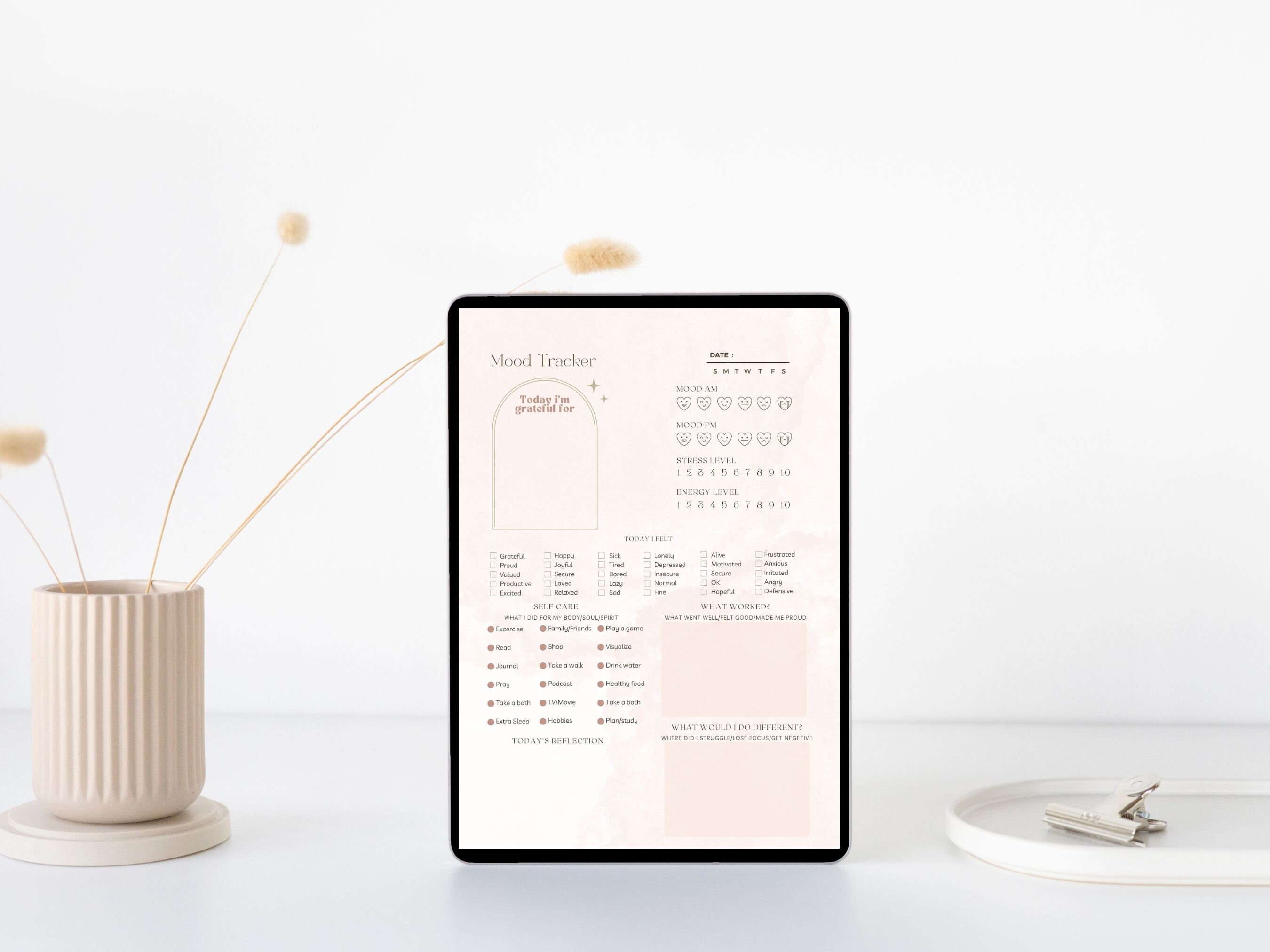 Daily Mood Tracker. Printable Mood Track PDF. Self Care Journal. Mood ...