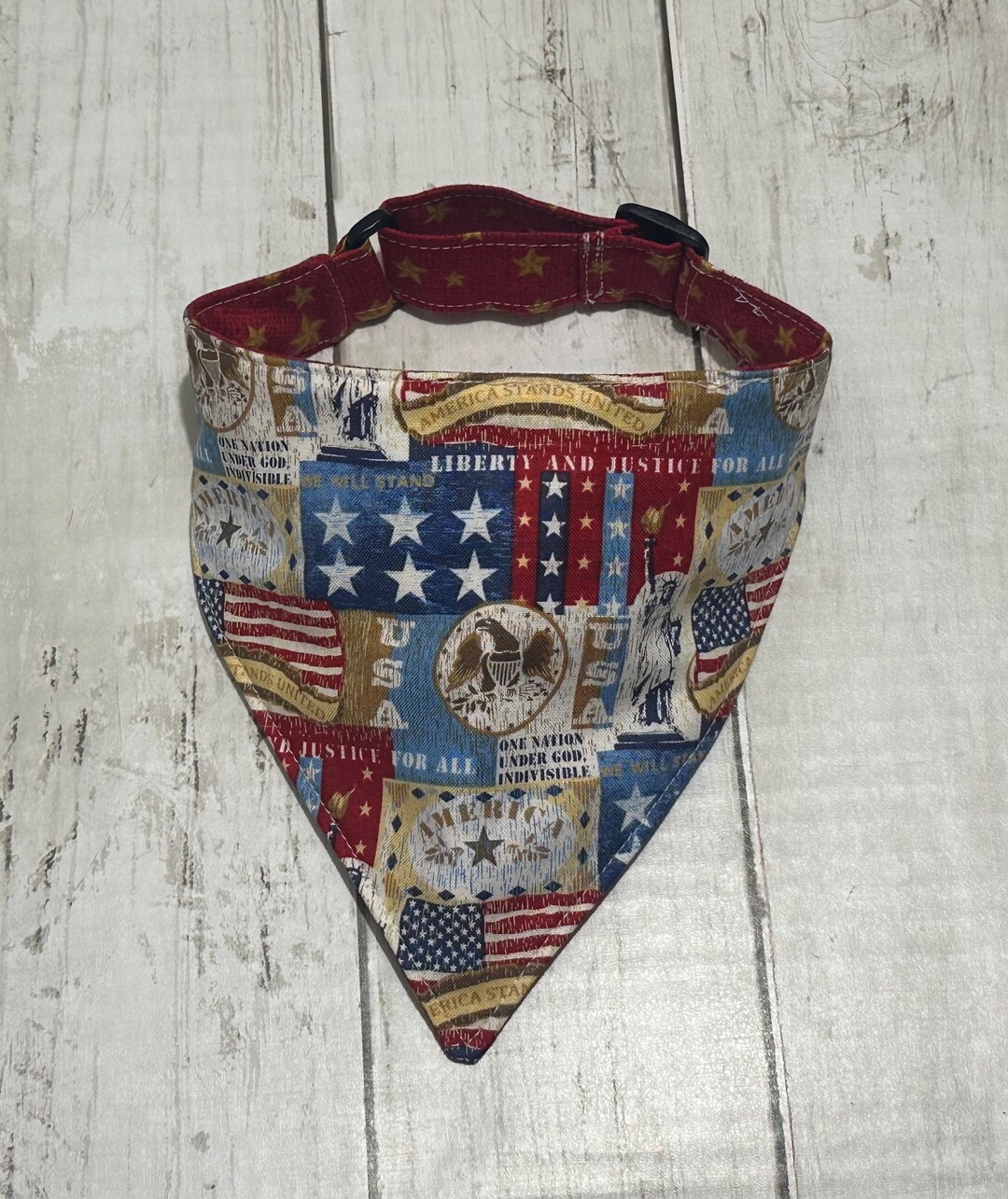 Patriotic Adjustable Dog Bandana, Flags 4th of July Dog Bandana, Stars ...