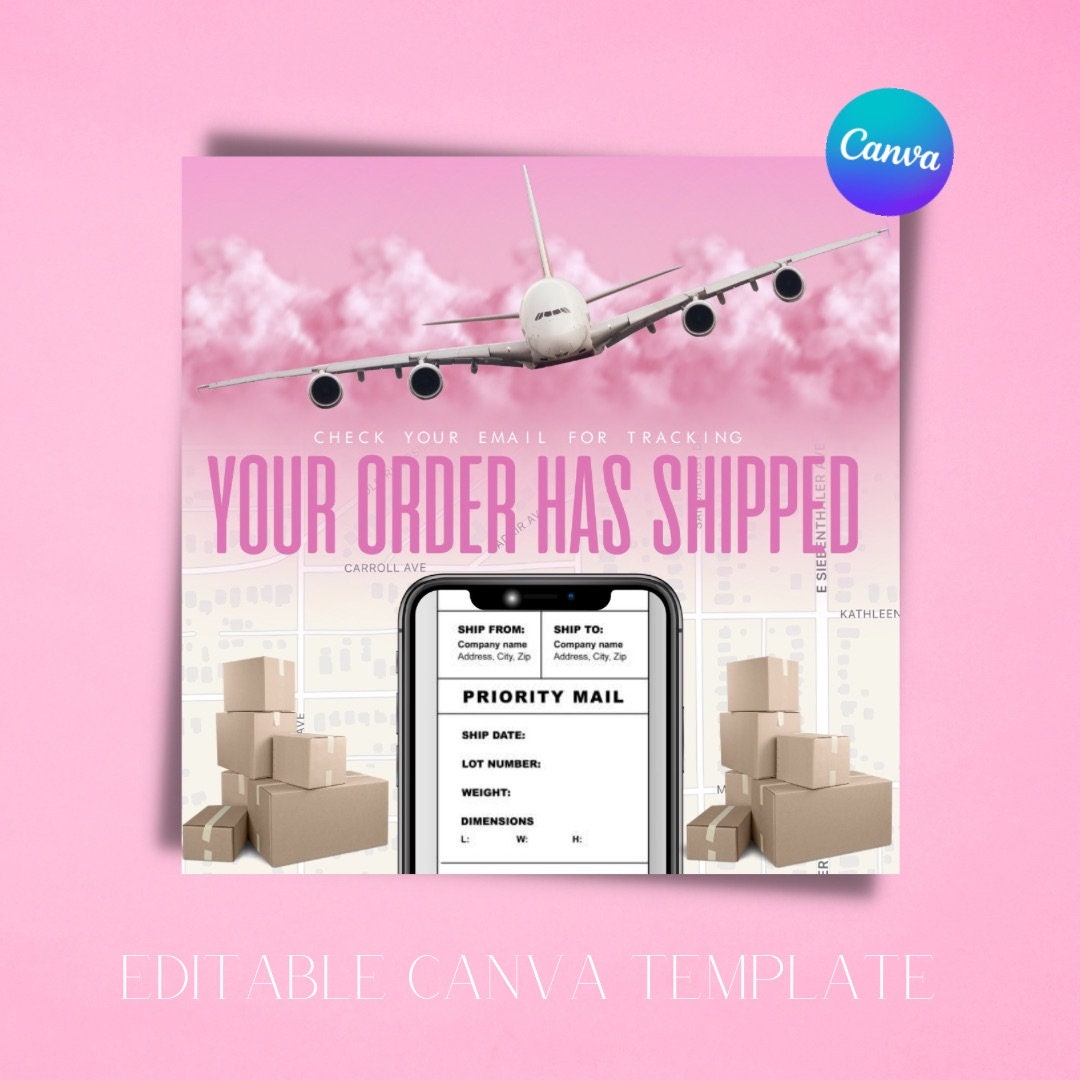 Shipping Flyer, Social Media Flyer, DIY Editable Template, Premade ...