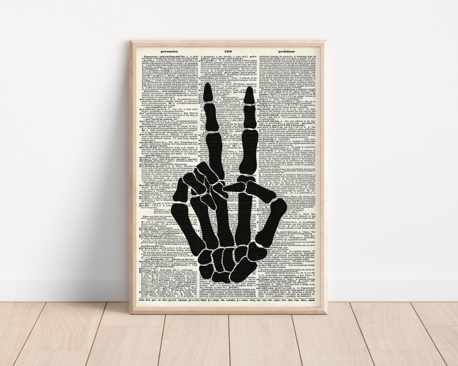 Skeleton Peace Sign Dictionary Print - Etsy