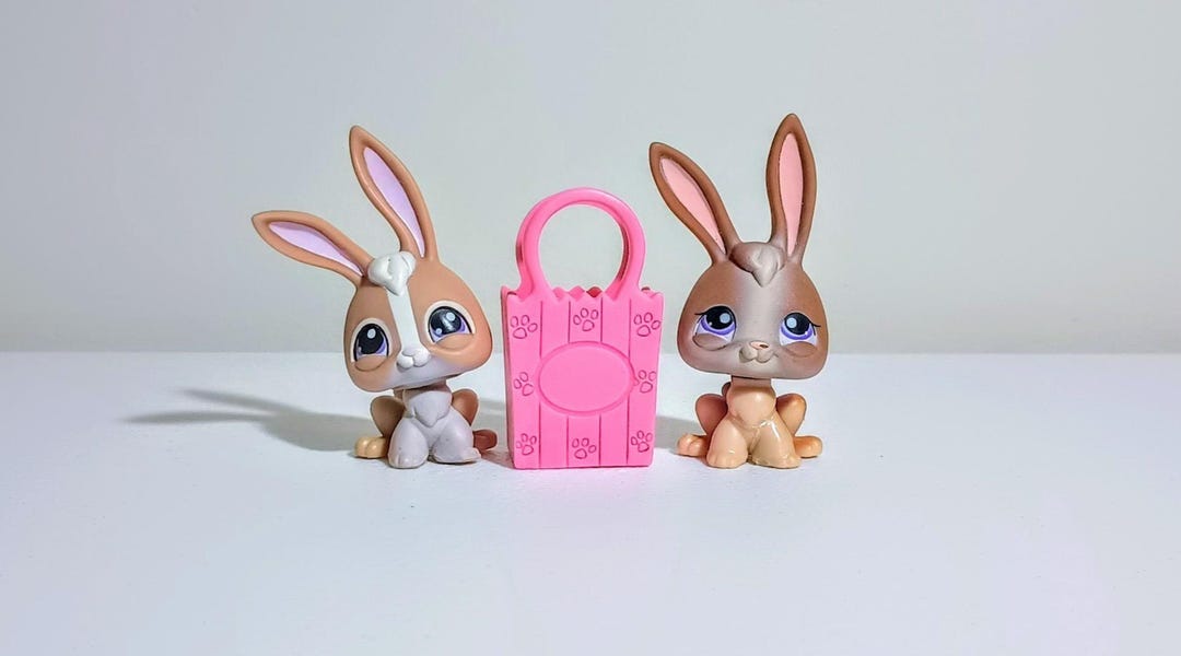 Littlest Pet Shop Rabbit Lot - LPS Shopping Bag Accessory - Littlest ...