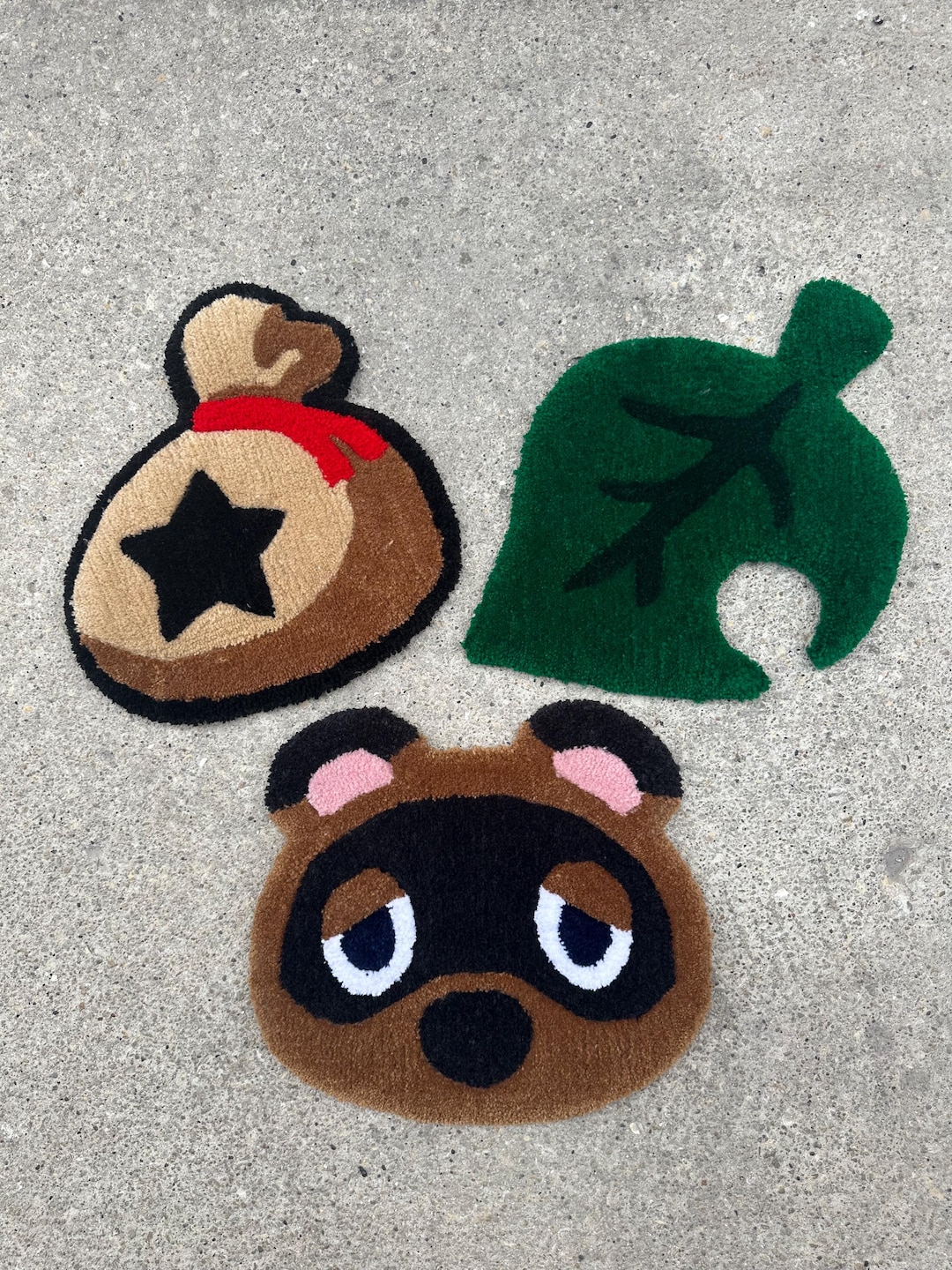 ACNH (tom Nook, Bag O’ Bells, Leaf) Tufted Rugs / 100% Handmade ...