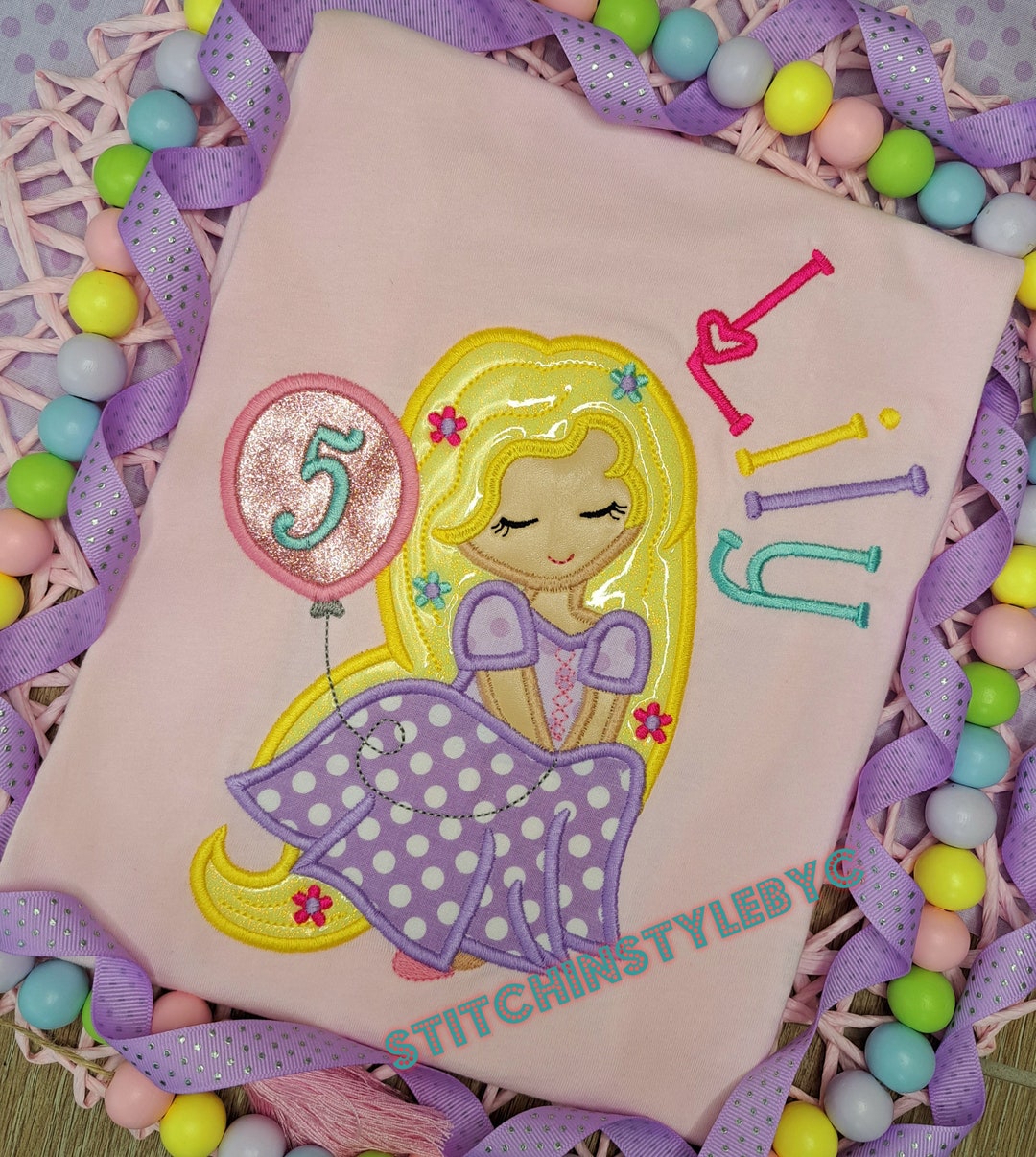 Rapunzel Inspired Birthday Personalized Embroidered - Etsy