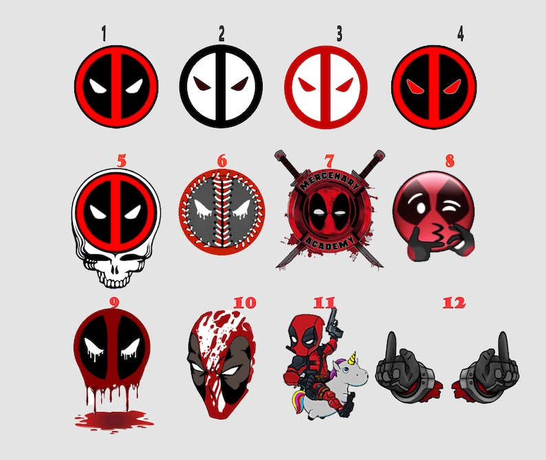 Deadpool Logo Decals- Many Designs and Sizes - Stickers Printed on ...