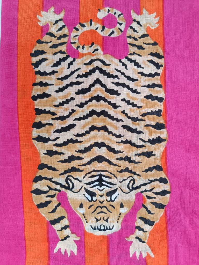 Tiger Print Cotton Fabric by the Yard, Animal Print Cotton Quilting ...