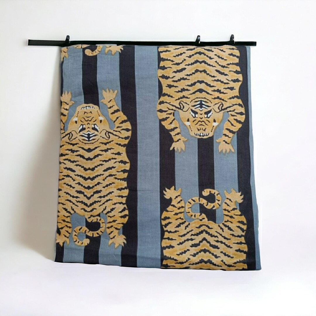 Tiger Print Cotton Fabric by the Yard, Animal Print Cotton Quilting ...