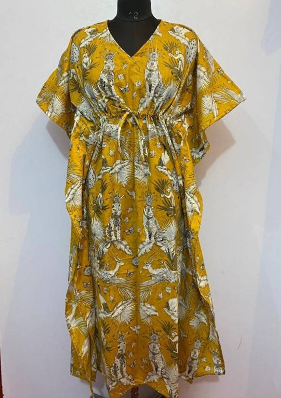 Tiger Kaftan, Print Kaftan, King Tiger Print, Indian Soft Cotton, Tiger ...