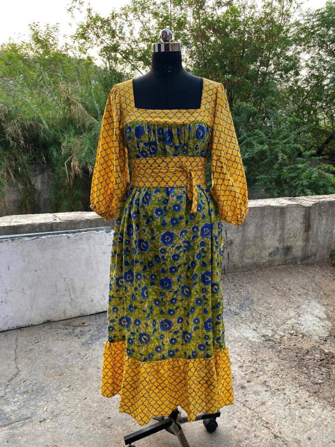 Hand Block Printed Dress, Block Print Dress, Indian Tunics, Hand ...