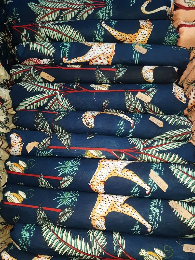 Jungle Print Fabricmulti Jungle Color Fabric Cotton Fabric - Etsy