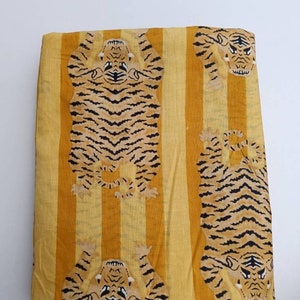 New Tiger Print Cotton Fabric, Soft Cotton Fabric, Handmade Fabric ...