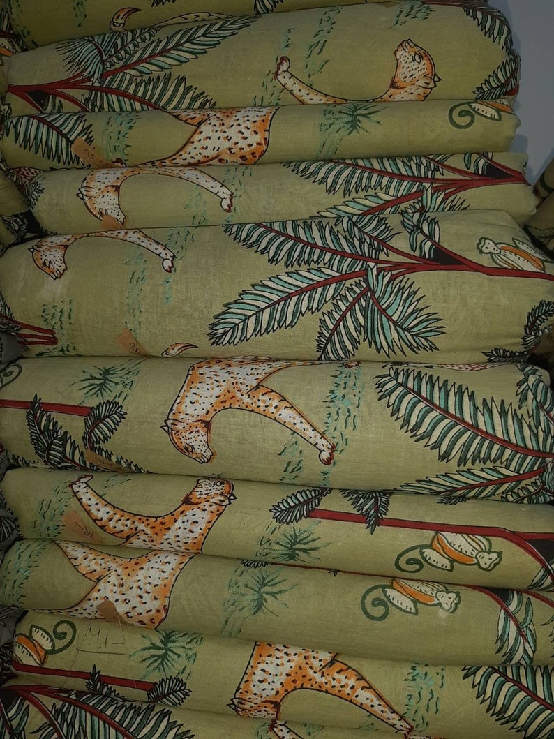 Jungle Print Fabricmulti Jungle Color Fabric Cotton Fabric - Etsy