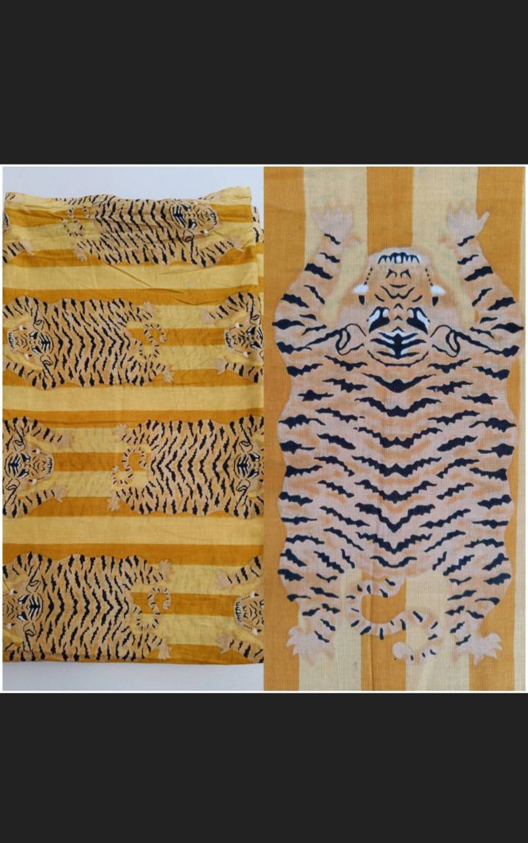 Tiger Print Cotton Fabric by the Yard: Hand Block Printed Quilting ...