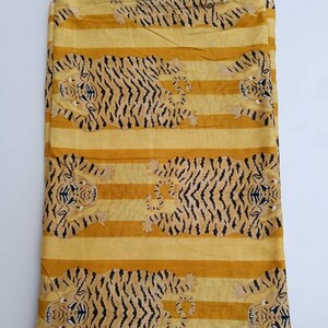New Tiger Print Cotton Fabric, Soft Cotton Fabric, Handmade Fabric ...