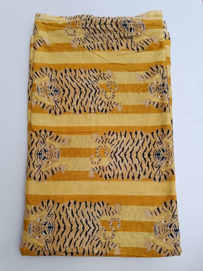 New Tiger Print Cotton Fabric, Soft Cotton Fabric, Handmade Fabric ...