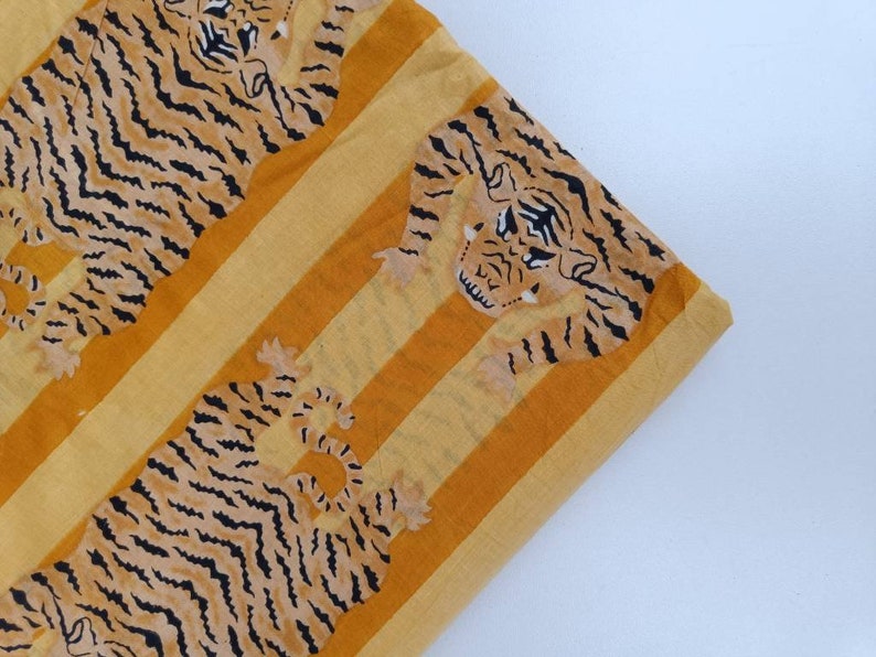 New Tiger Print Cotton Fabric, Soft Cotton Fabric, Handmade Fabric ...