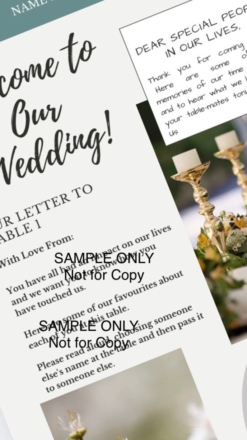 Table Letter to Welcome Wedding Guests | Etsy