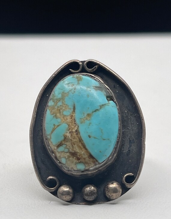 Vintage navajo signed copper/brass/turquoise - Gem