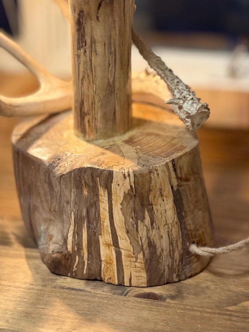 Handcrafted Rustic Antler Log Lamp: Cabin Lodge Art Decor - Etsy