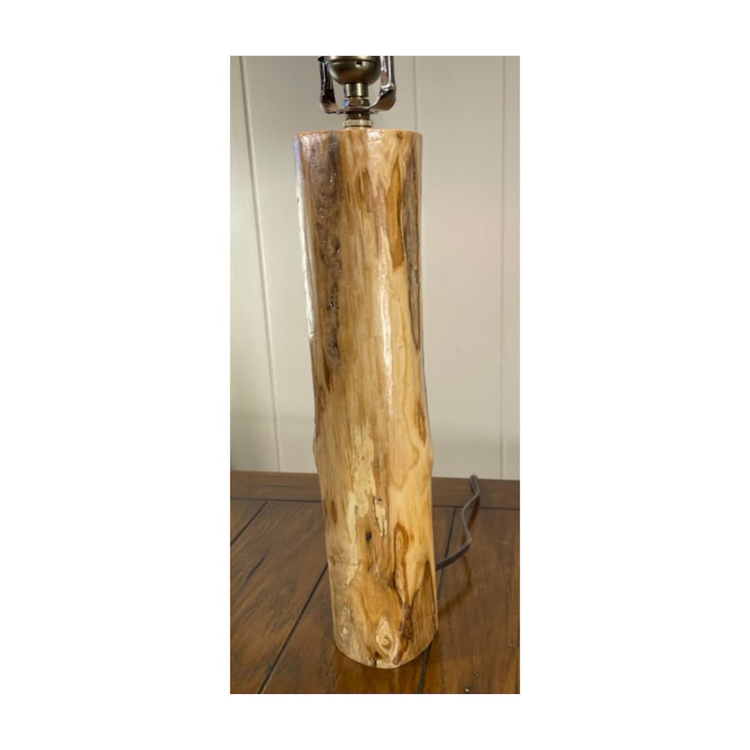 Rustic Cabin Lamp With Real Reclaimed Wood and Natural Knob Detail ...