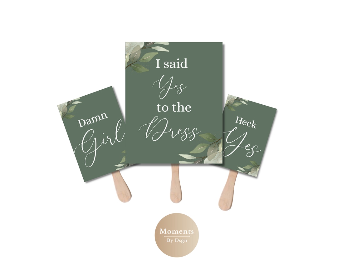 Wedding Say YES to the Dress Signs Wedding Dress Shopping Paddle Signs ...