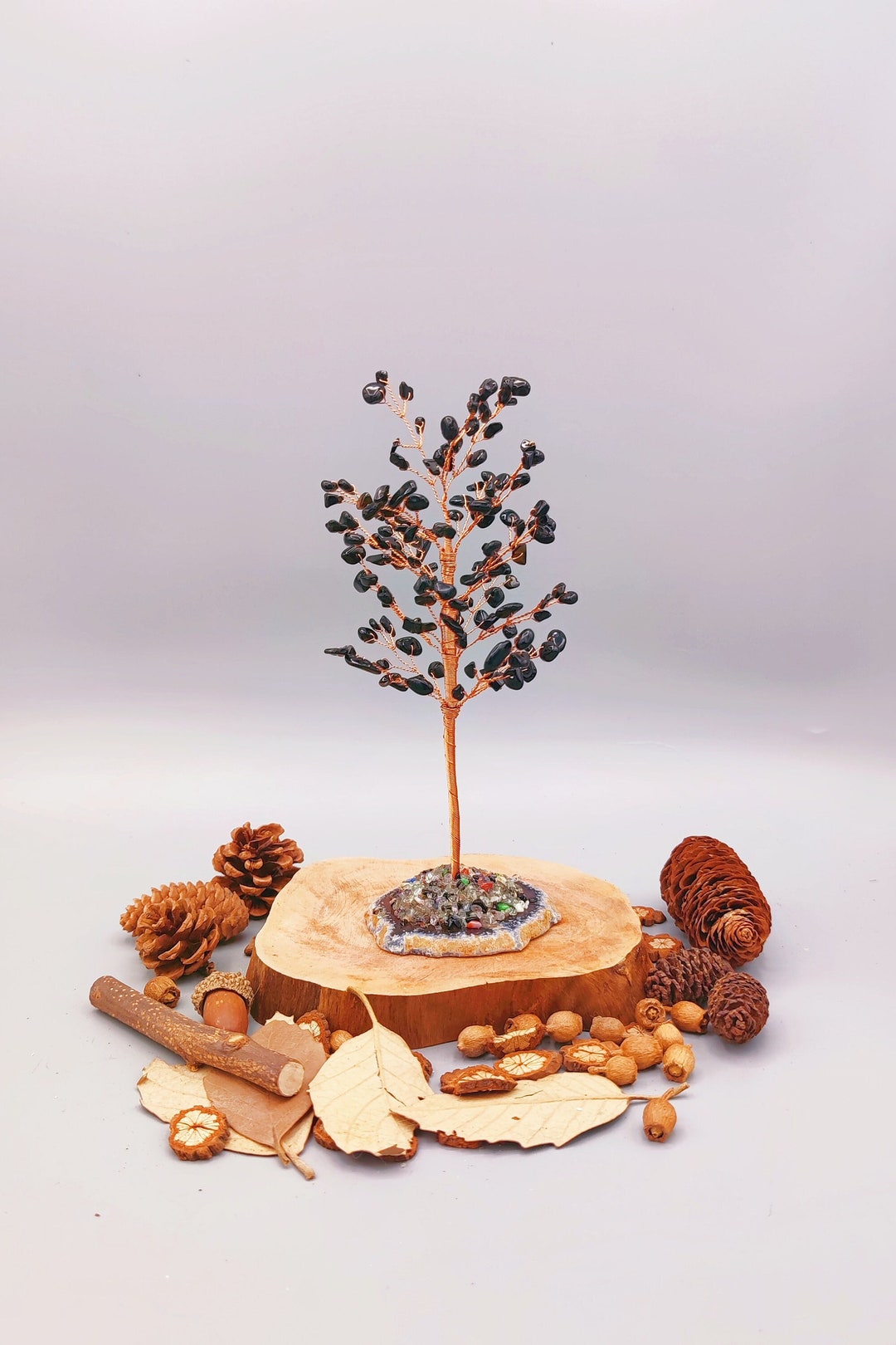 NATURAL OBSIDIAN TREE, Feng Shui Tree Gift, Enchanted Healing Crystals ...