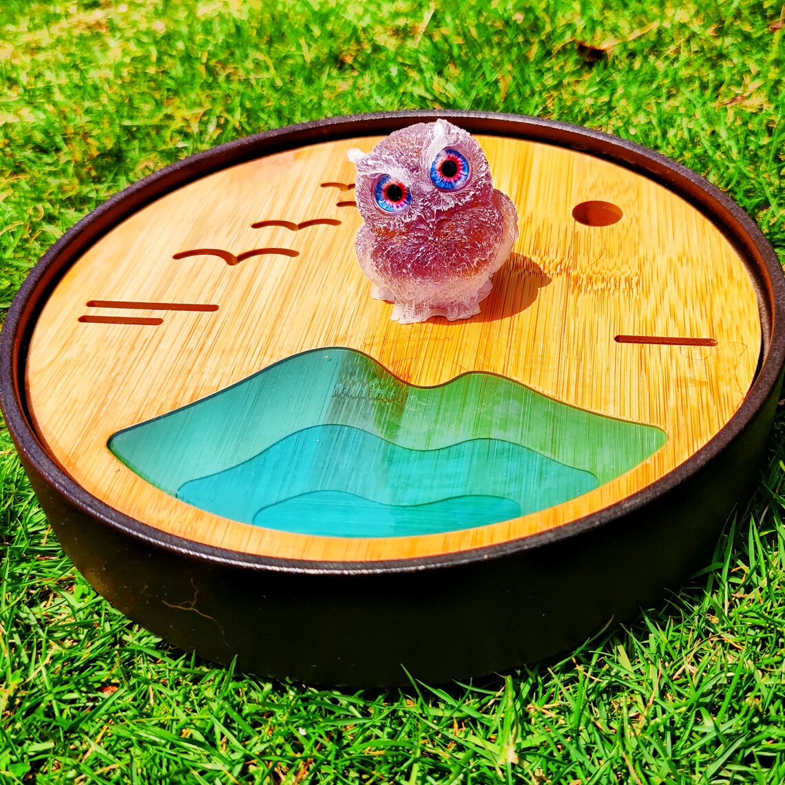 AMETHYST Owl Natural Crystal Gemstone Resin Owl Figure Resin | Etsy ...