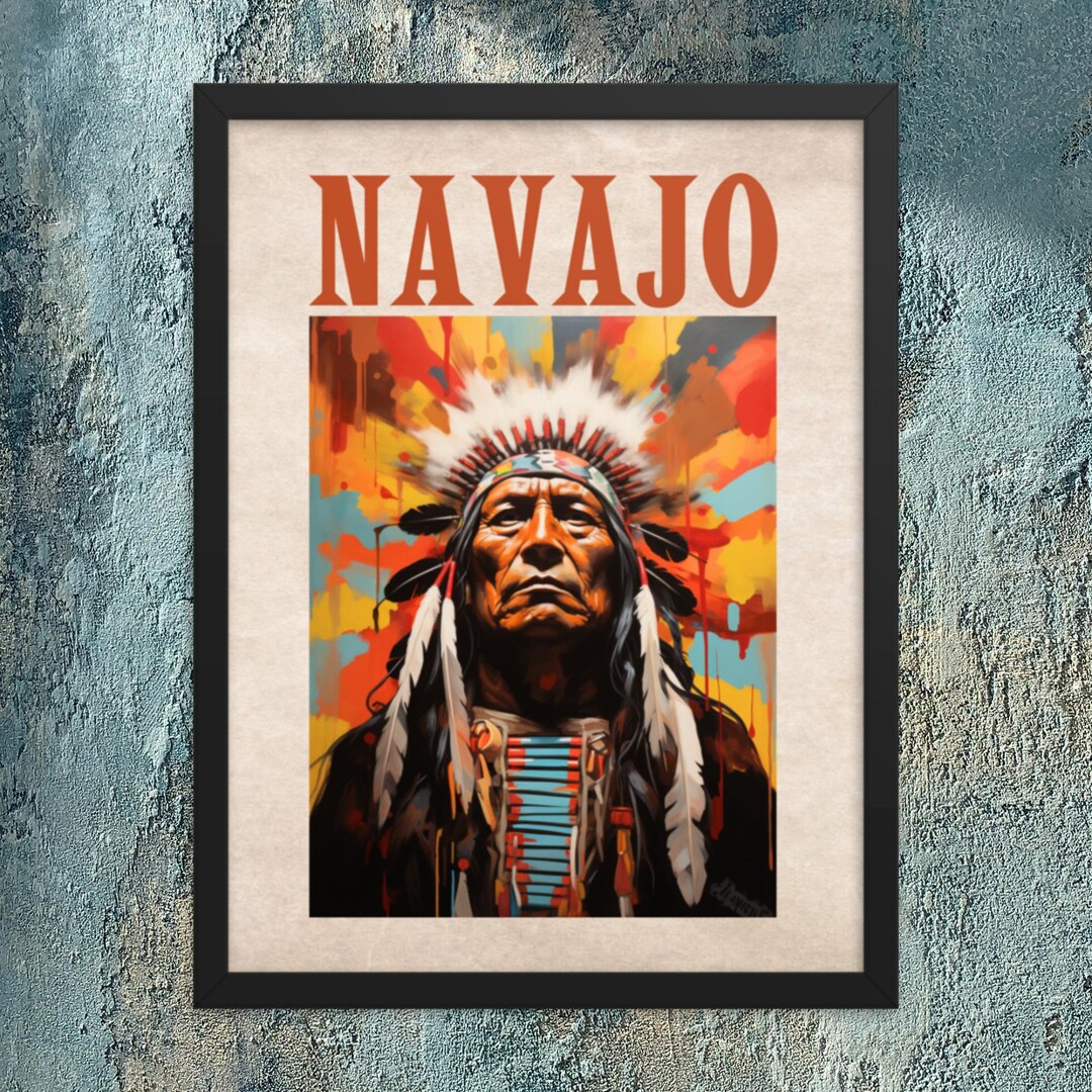 Navajo Indian Poster - Framed Art | Native American Indian Print - Etsy