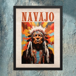 Navajo Indian Poster - Framed Art | Native American Indian Print - Etsy
