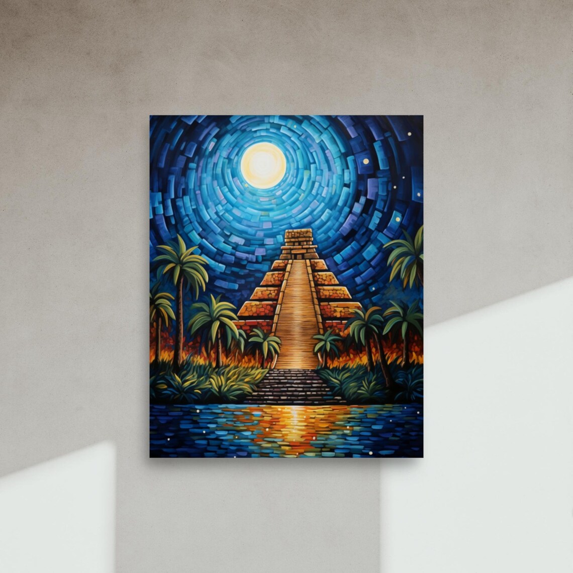 Aztec Aztlan Pyramid Poster Art | Mayan, Incan Temple Print - Etsy