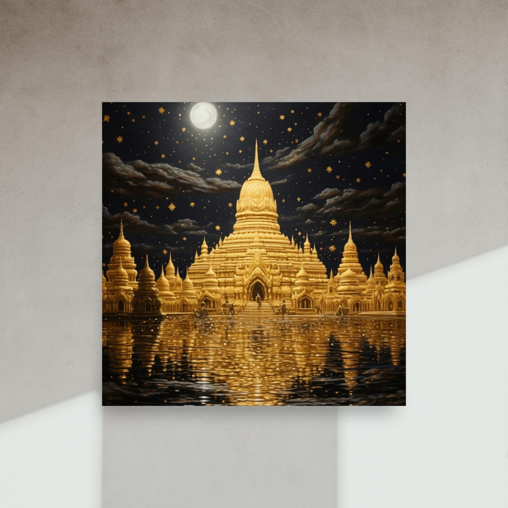 Golden Hindu Temple Poster Art Hindu God Print - Etsy