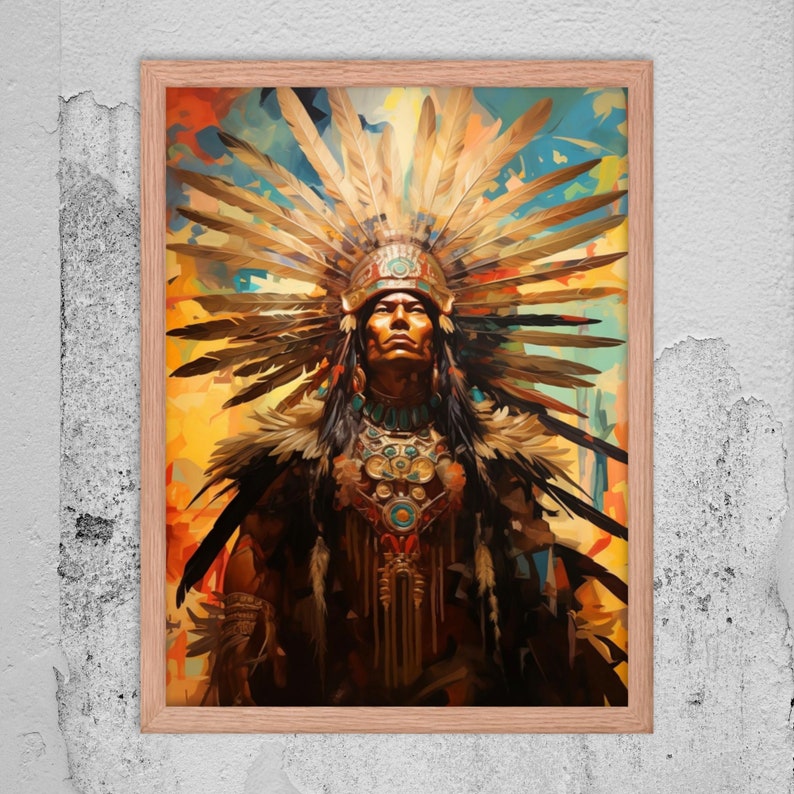 Aztec God Poster Art Aztec King Mayan Warrior Native American Framed - Etsy