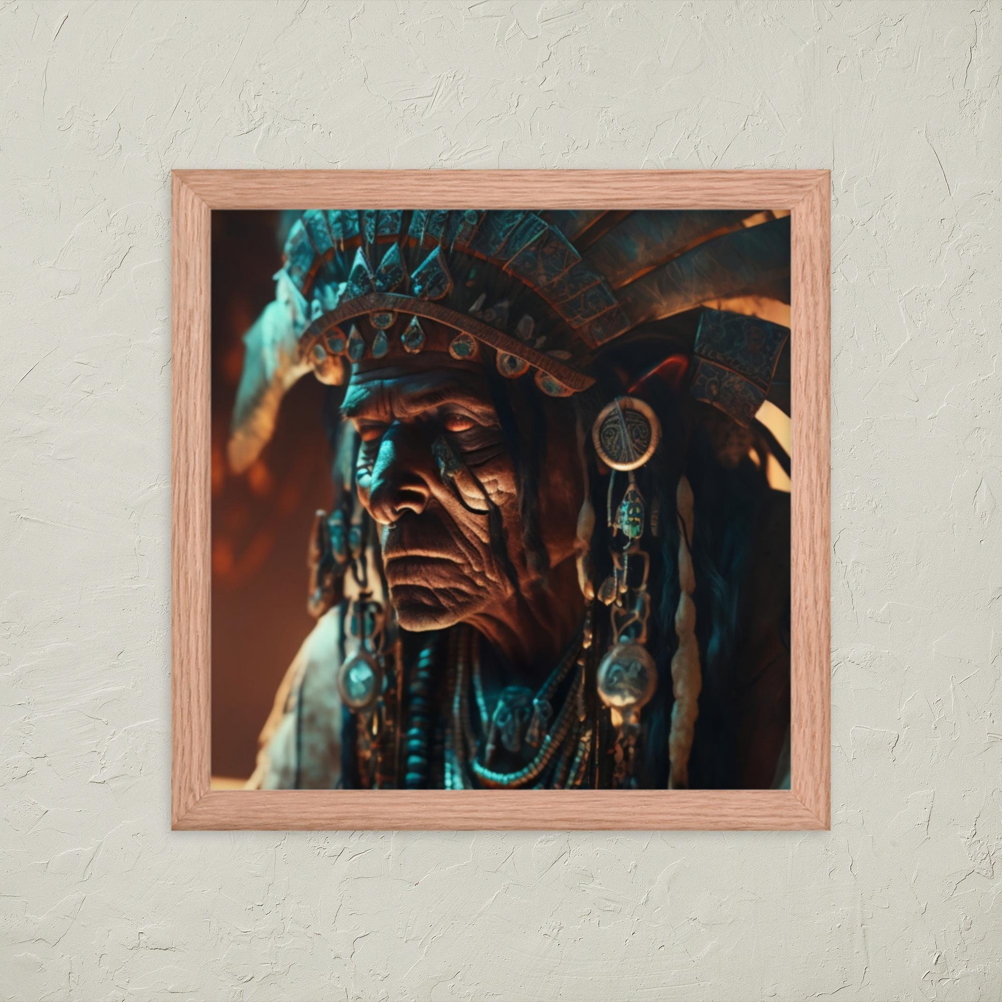 Aztec Indian Chief 'the King' Framed Poster Mayan, Native American ...