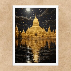 Golden Hindu Temple Framed Poster Art Hindu God Print - Etsy