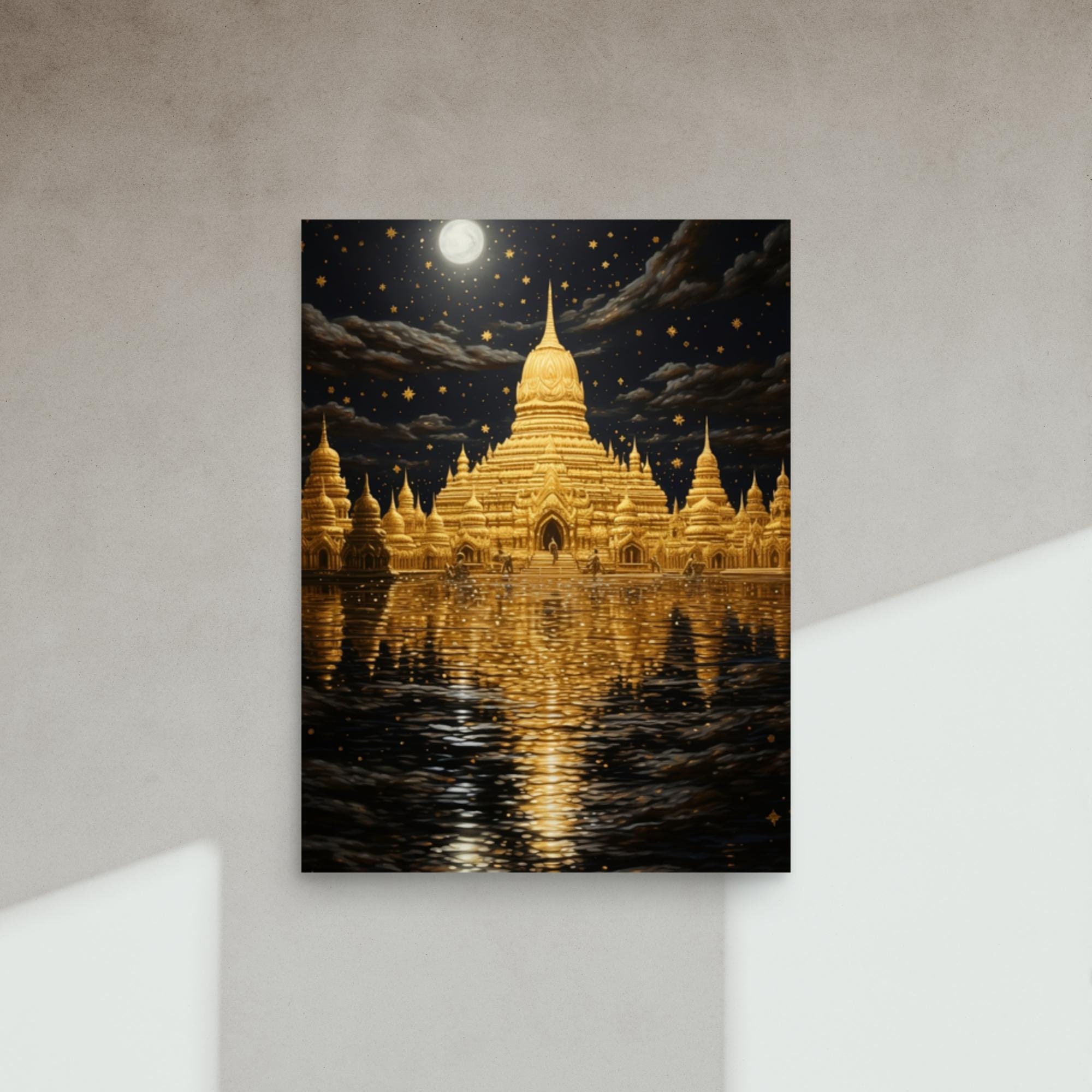 Golden Hindu Temple Poster Art Hindu God Print - Etsy