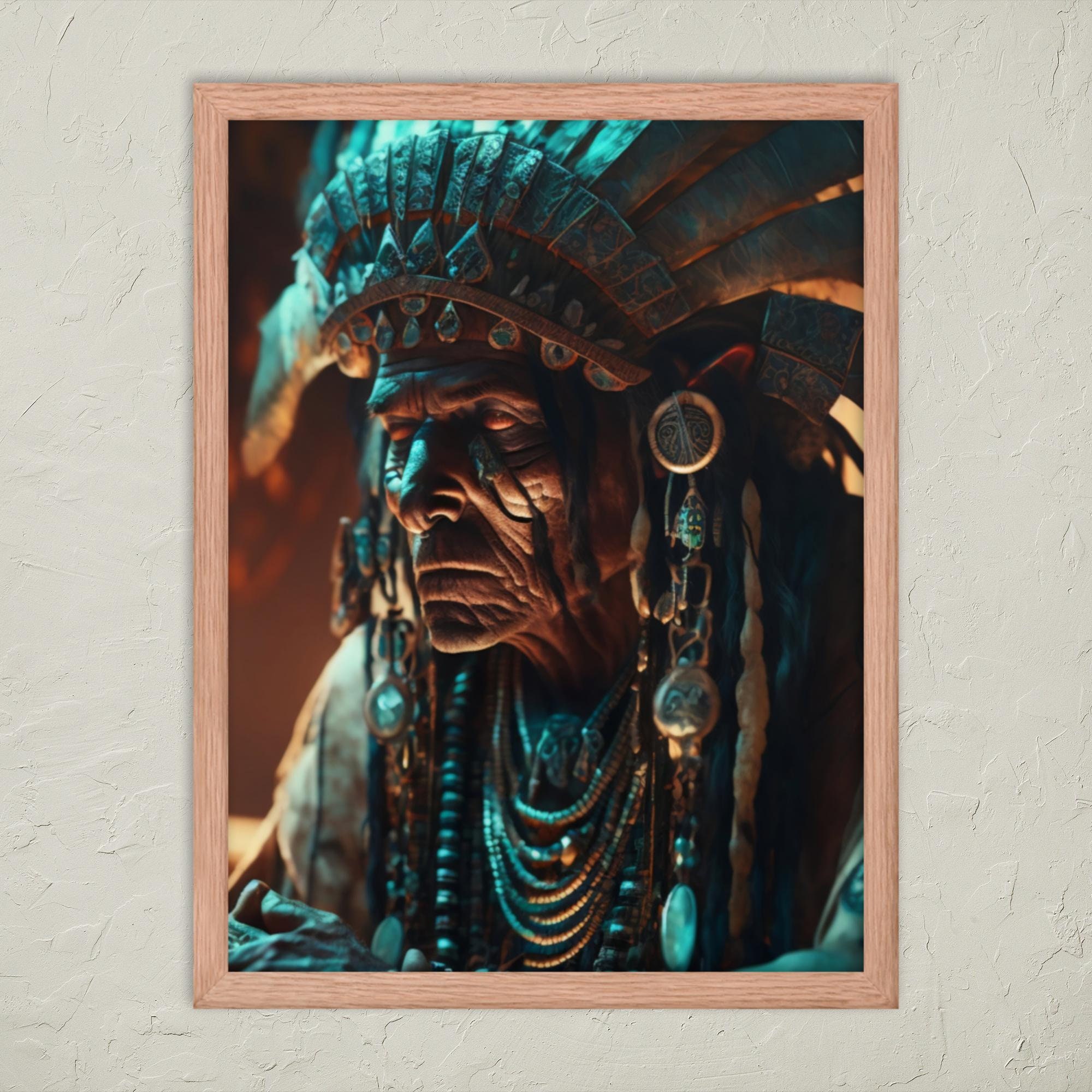 Aztec Indian Chief 'the King' Framed Poster | Mayan, Native American ...