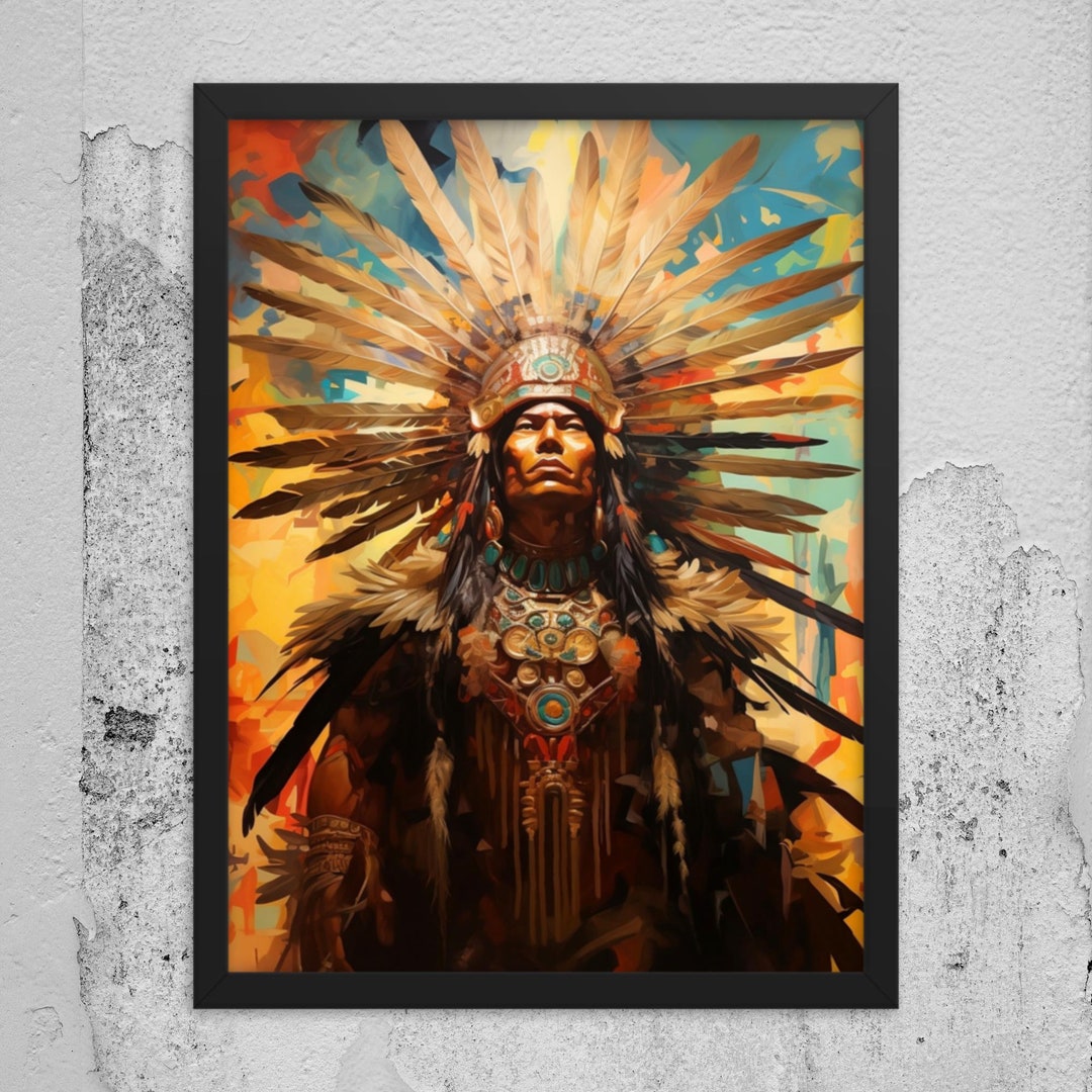 Aztec God Poster Art Aztec King Mayan Warrior Native American Framed - Etsy
