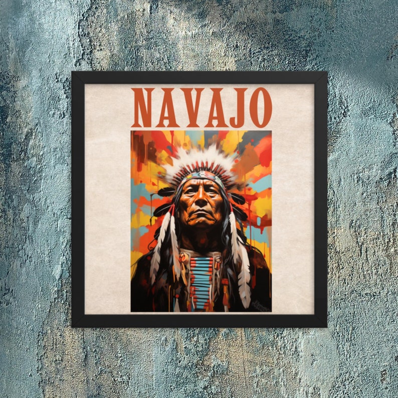 Navajo Indian Poster Framed Art Native American Indian Print - Etsy