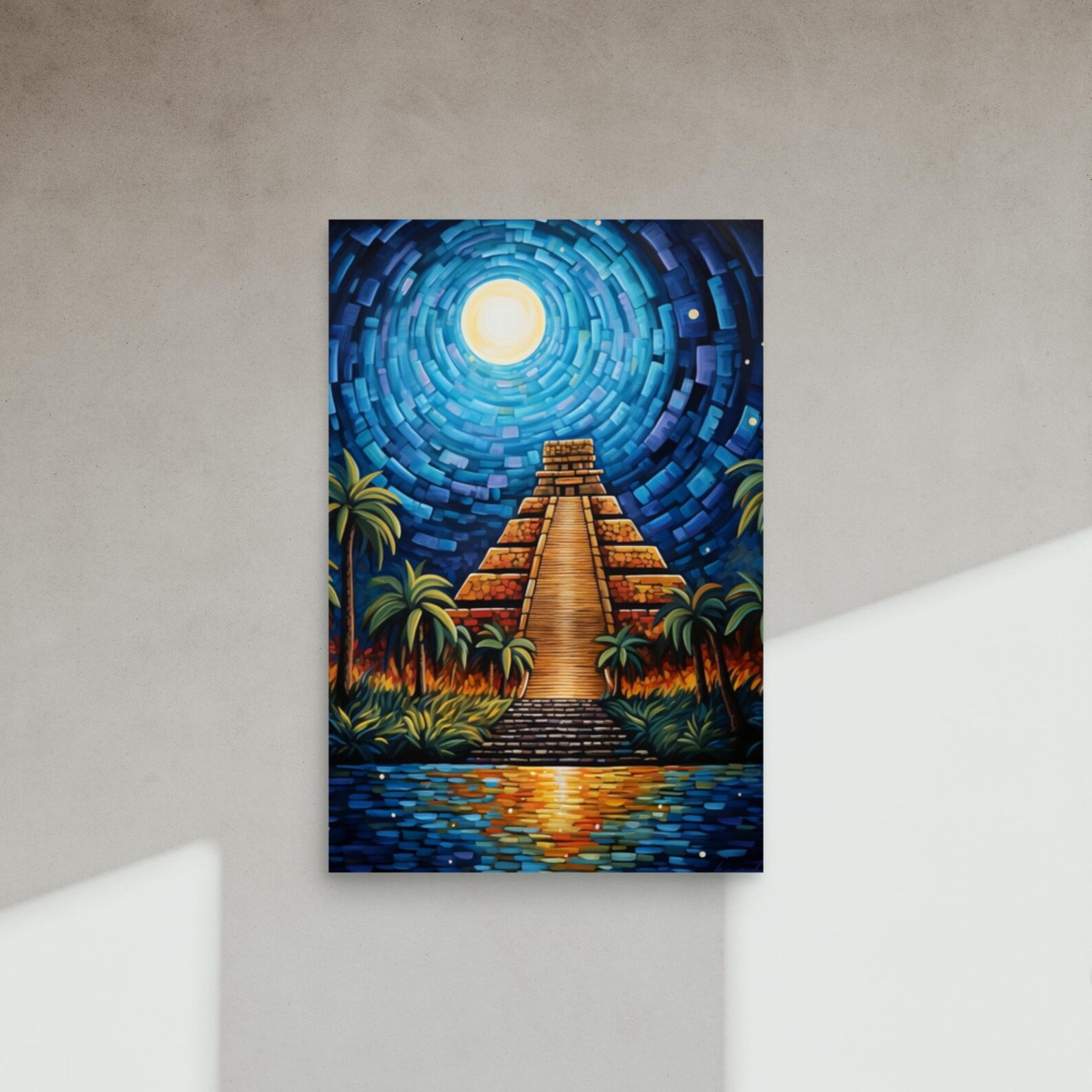 Aztec Aztlan Pyramid Poster Art | Mayan, Incan Temple Print - Etsy